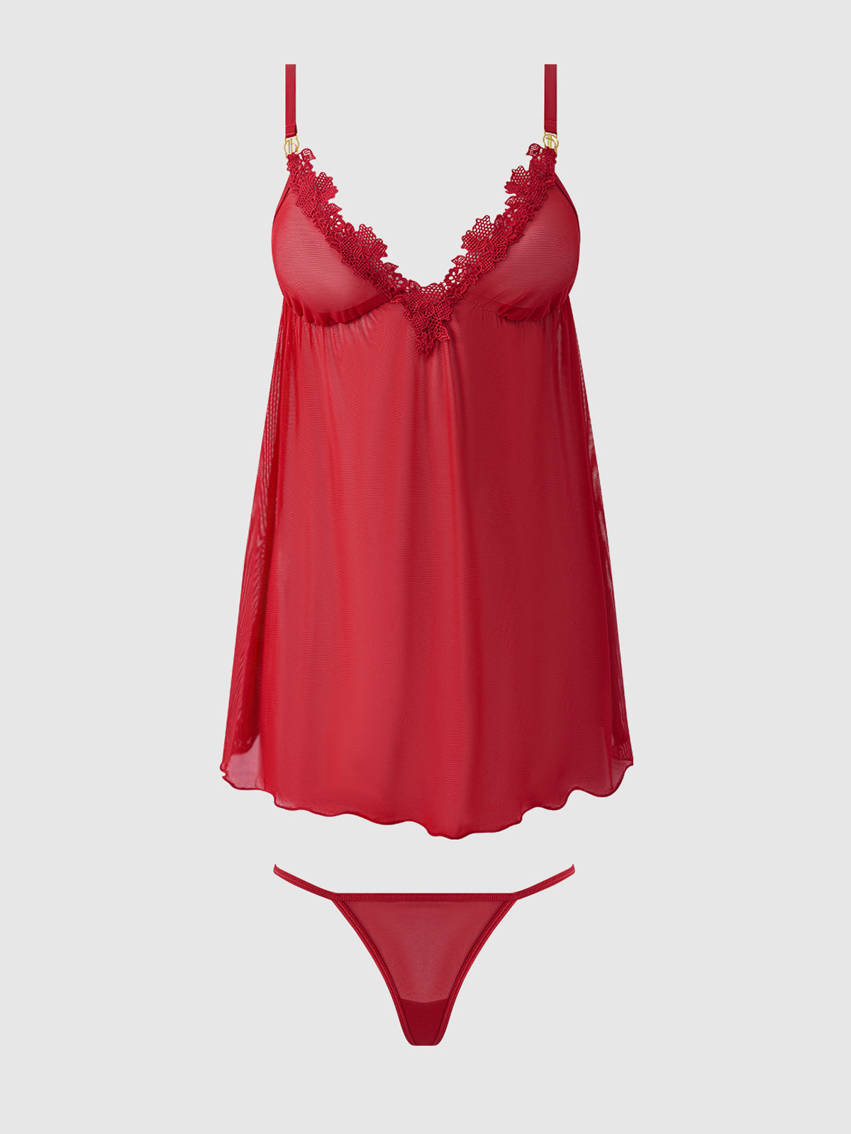 ASHLEY ALEXISS LACE & MESH BABYDOLL & G-STRING SET – House of Desire